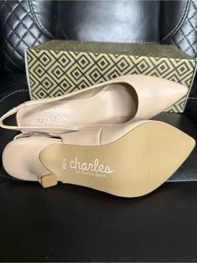 Charles David | Shoes | Charles David Blush Nude Slingback Pointedtoe ...